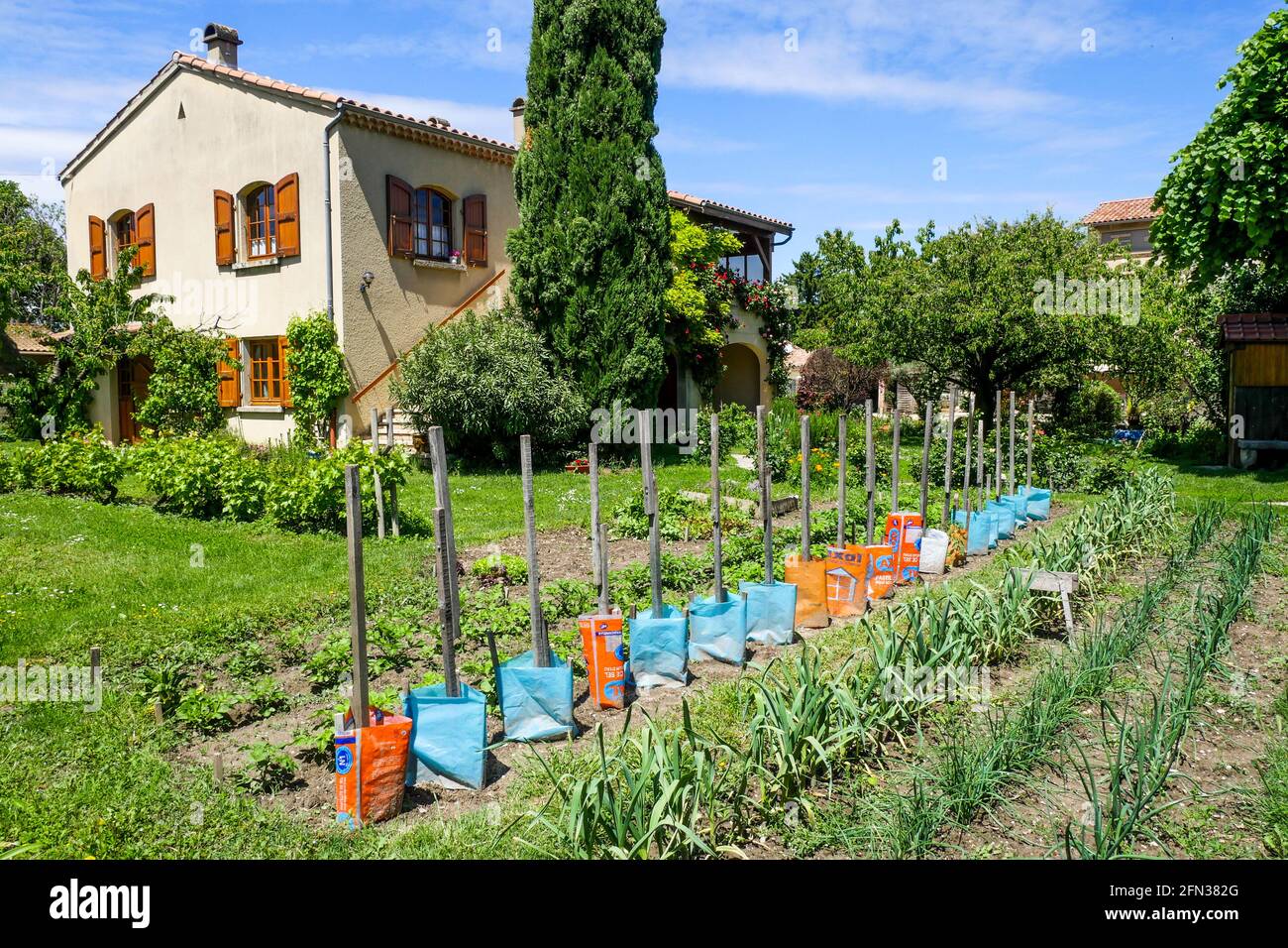 Garden in spring, Livron, Drôme, France Stock Photo - Alamy