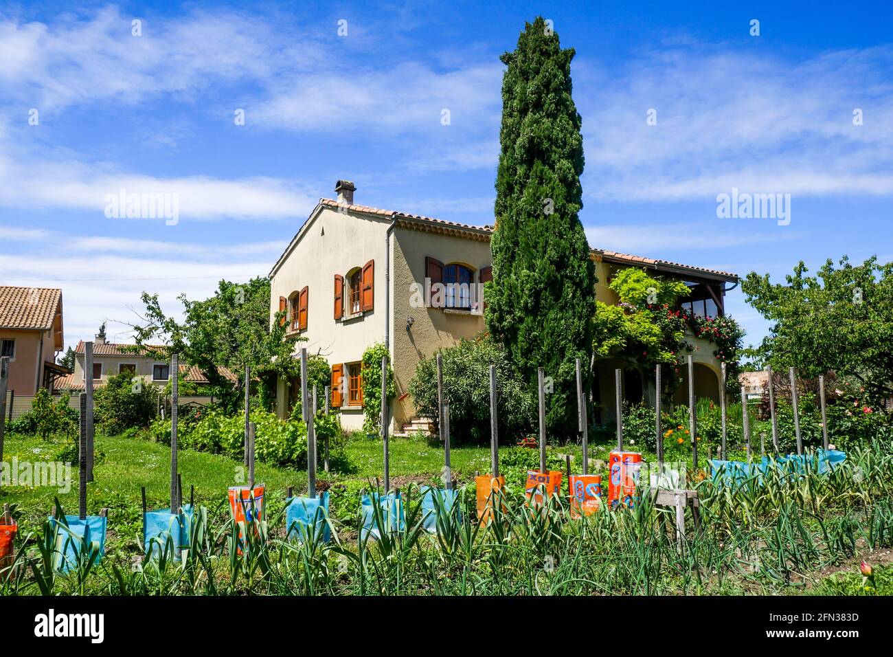 Garden in spring, Livron, Drôme, France Stock Photo - Alamy