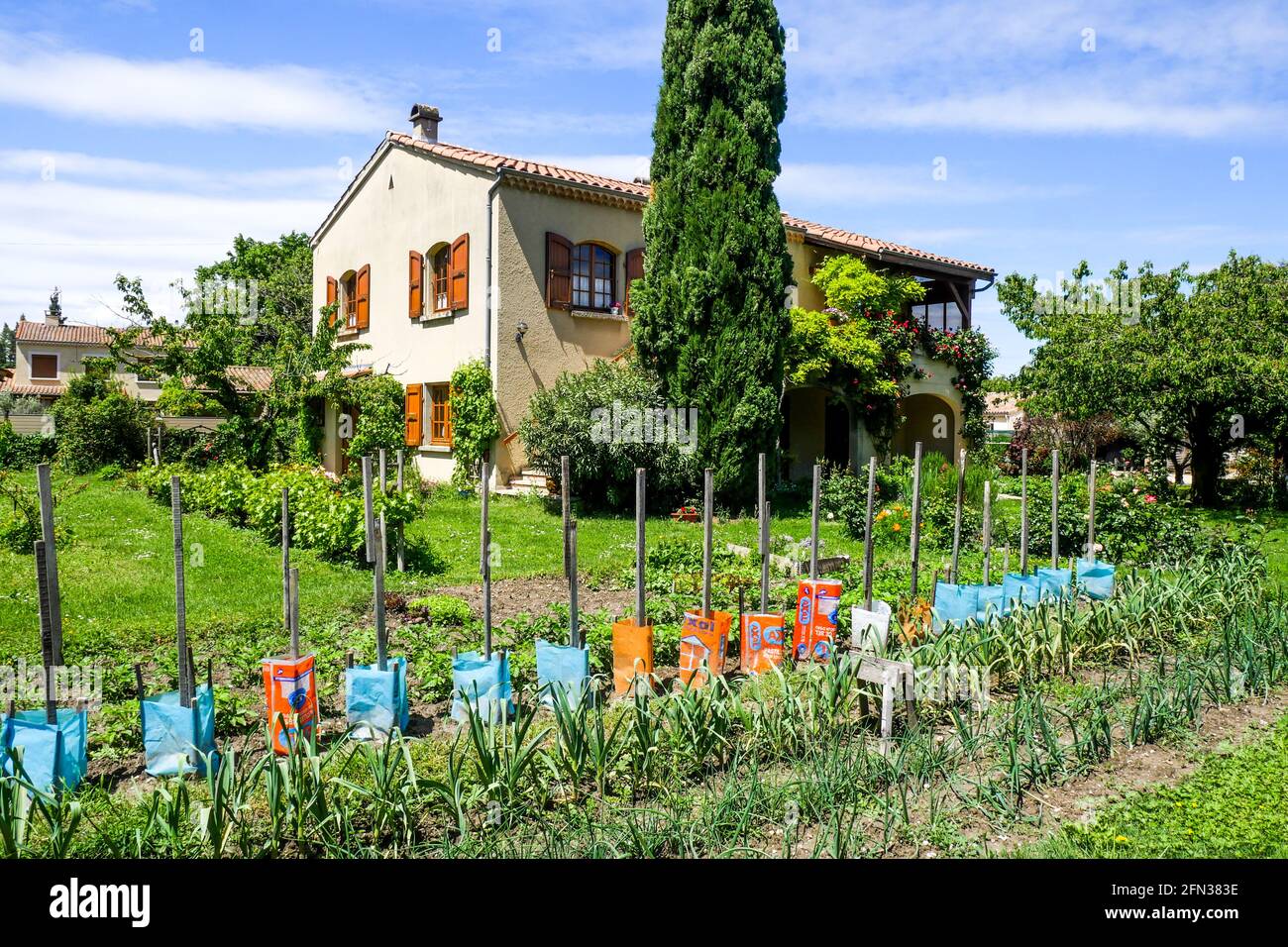 Garden in spring, Livron, Drôme, France Stock Photo - Alamy