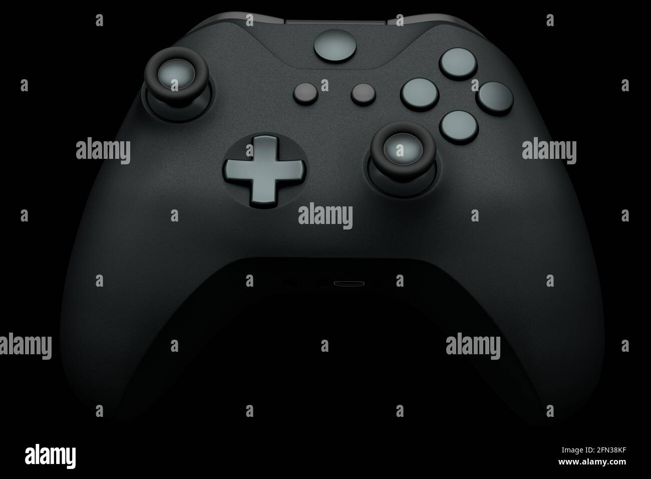 Realistic black joystick for video game controller on black background ...