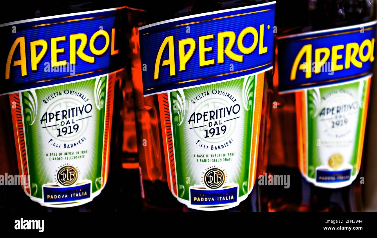 Editorial photo on Aperol theme. Illustrative photo for news about ...