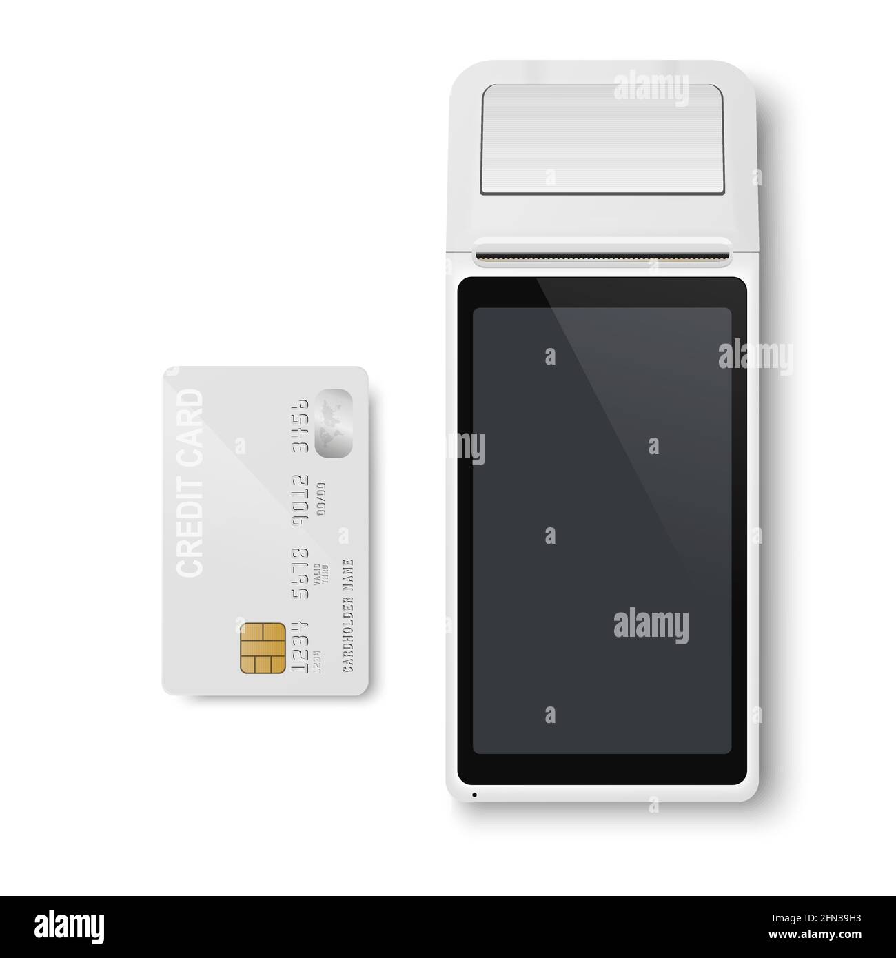 Vector Realistic White 3d Payment Machine. POS Terminal, Credit Card Closeup Isolated. Approved ...