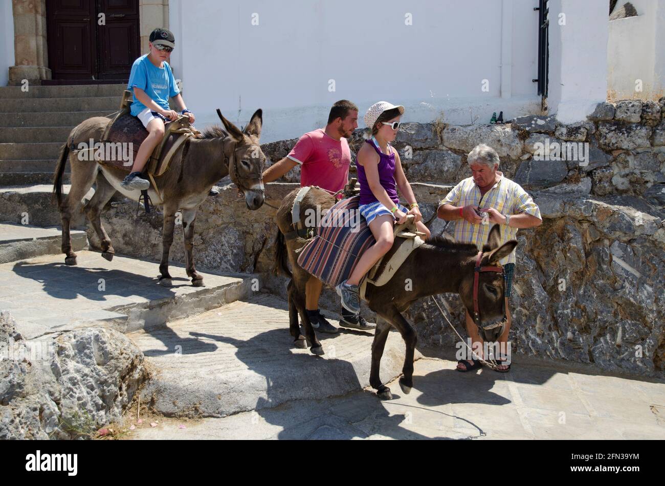 Donkey Ride Lindos Rhodes Stock Photo - Alamy