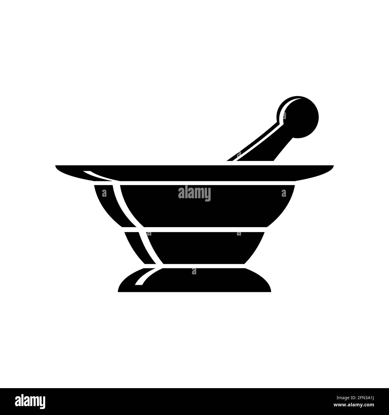 Mortar Icon Silhouette Isolated on White Background Stock Vector Image ...