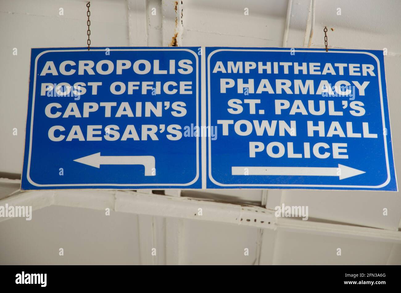 Direction Sign Lindos Rhodes Stock Photo - Alamy