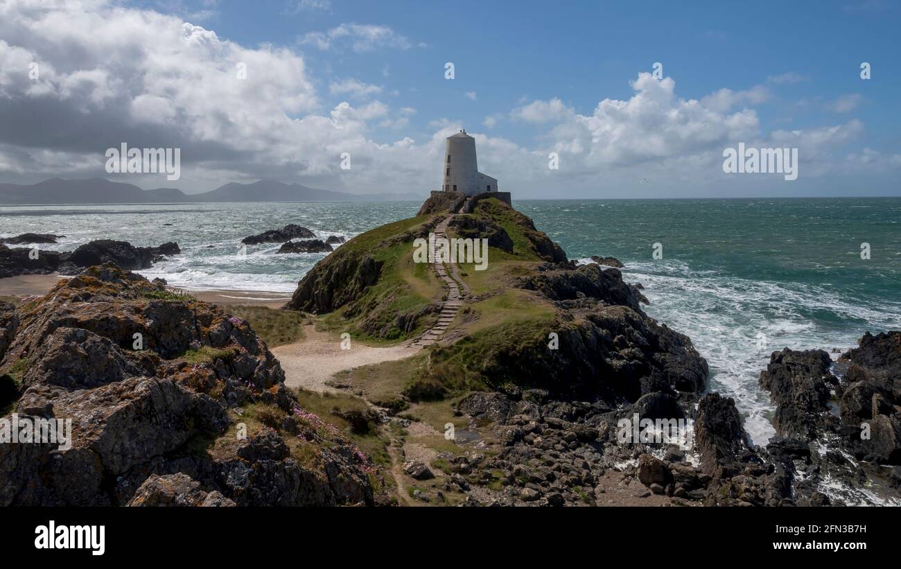 Ynys llanddwyn is a small tidal island off the west hi-res stock ...