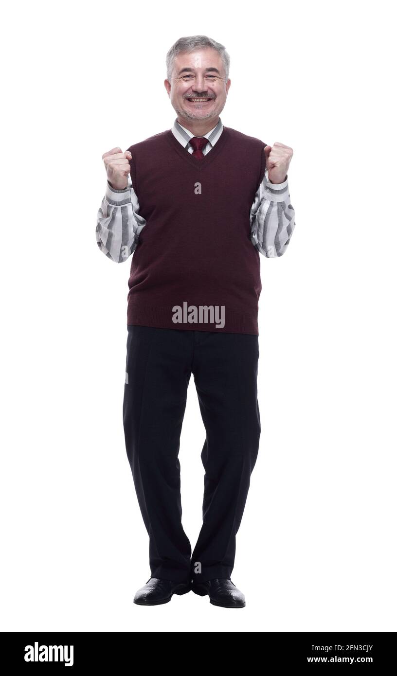 very happy man in casual clothes. isolated on a white Stock Photo - Alamy