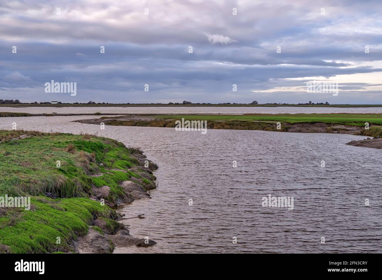 Artificial River Huntspill joining river Parrett in North Somerset in ...
