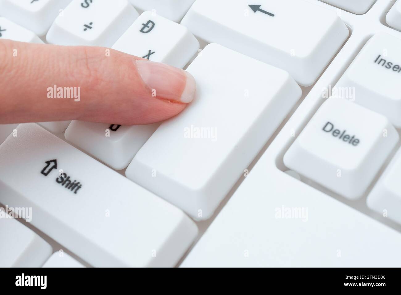 Business Lady Pointer Pressing Keybord Keys, Hand Touching Console ...