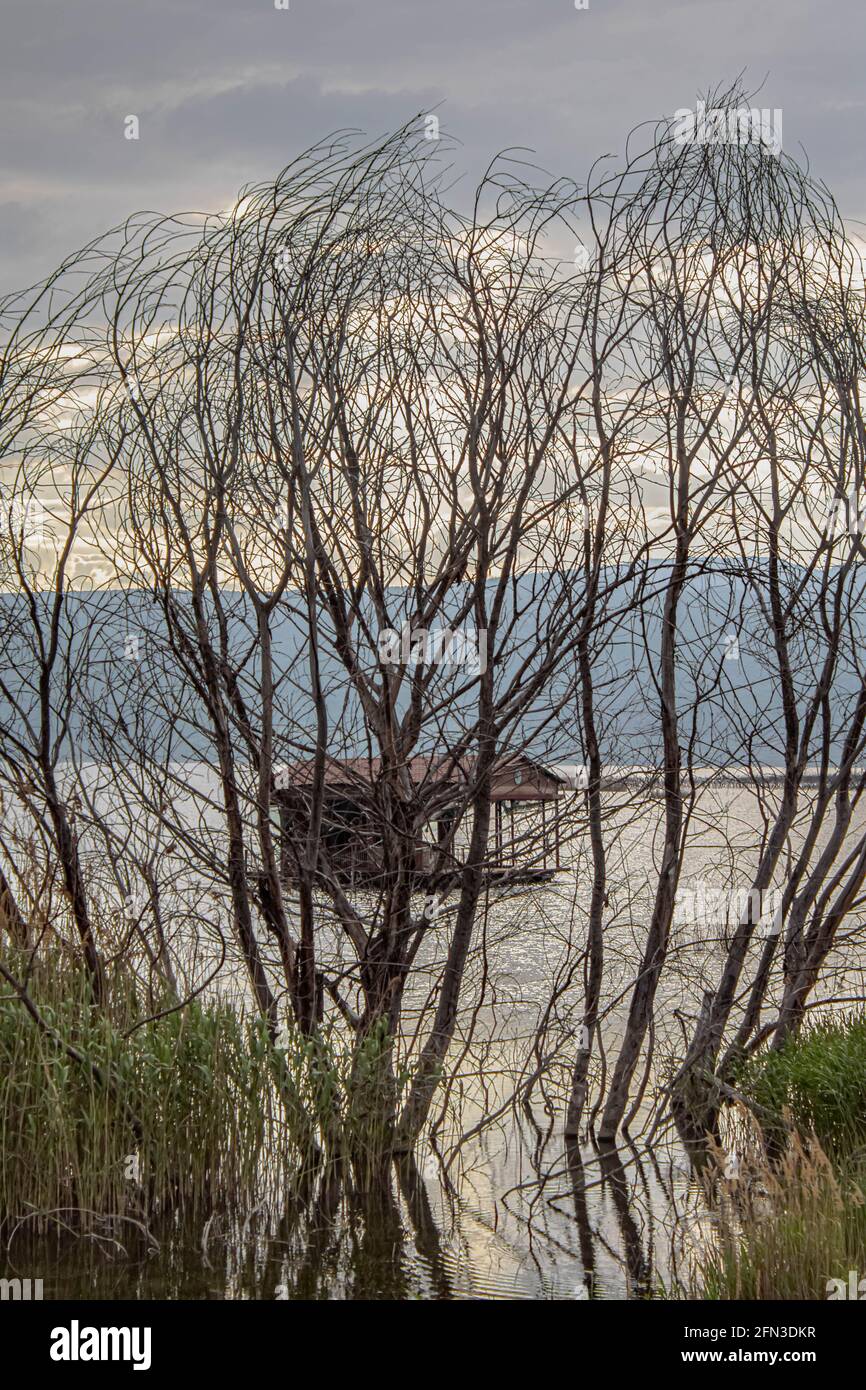 This is an old float house in a lake Stock Photo - Alamy