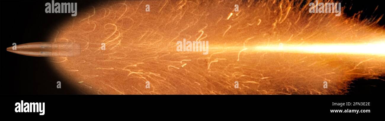 bullet flying from a barrel Stock Photo - Alamy