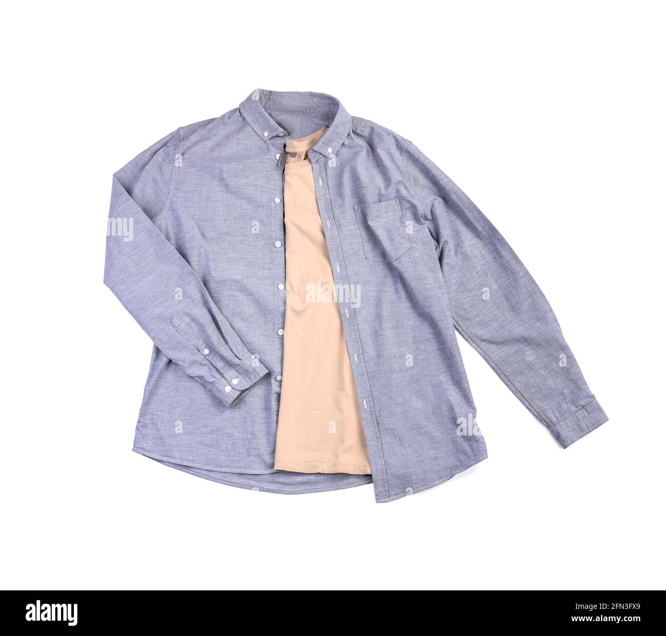 Stylish clothes on white background Stock Photo - Alamy