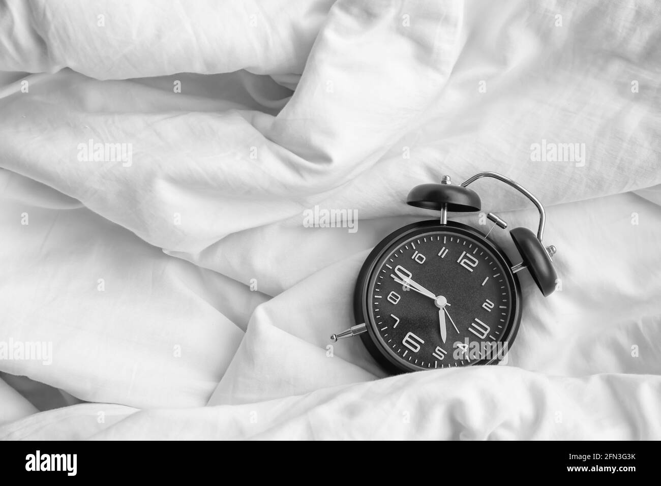 Bedroom morning clock Black and White Stock Photos & Images - Alamy