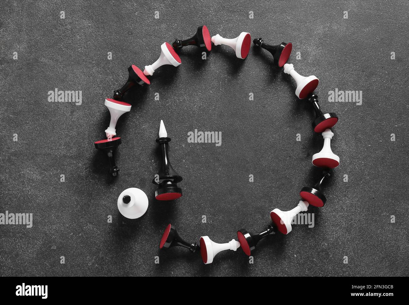 Frame made of chess pieces on dark background Stock Photo - Alamy