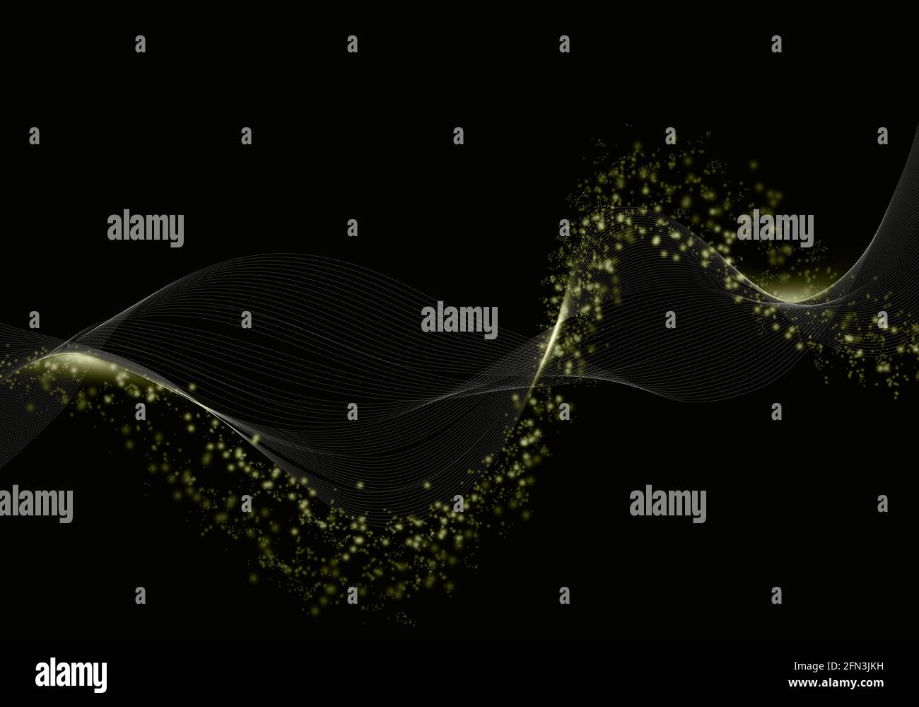 Yellow digital data particles abstract black background Stock Photo - Alamy