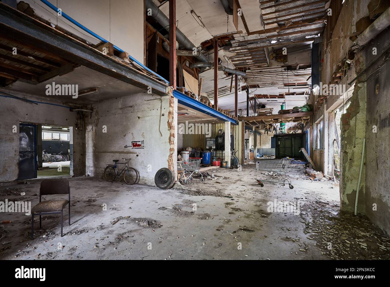 View inside an old and abandoned building Stock Photo - Alamy