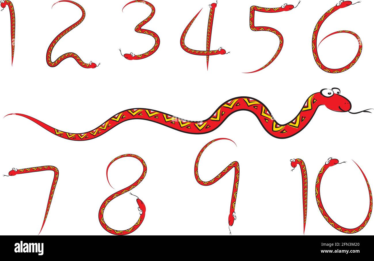 snake with numbers 1 to 10 design set Stock Photo - Alamy