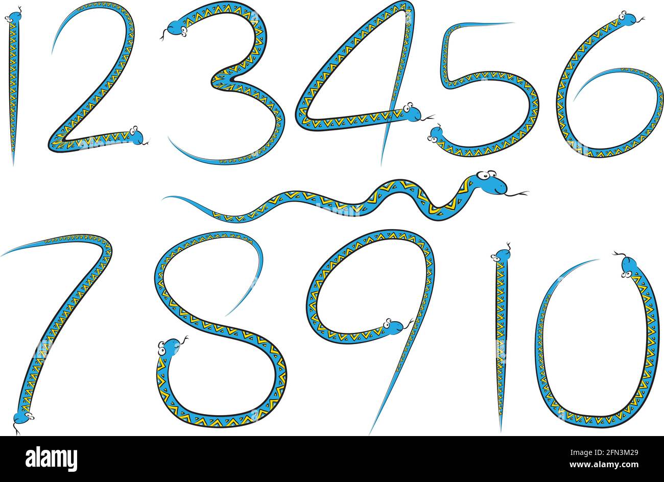 snake with numbers 1 to 10 design set Stock Photo - Alamy