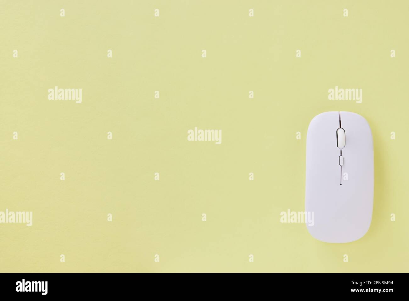 Top View or Flat Lay White Mouse on Office Desk or Office Table ...