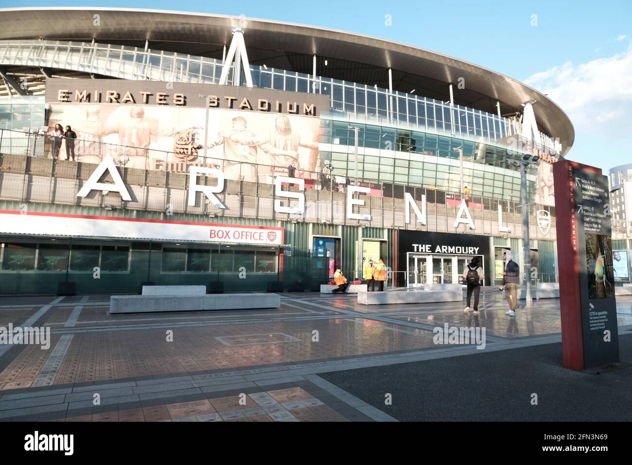 Exterior shot of Arsenal's football ground, the Emirates stadium as ...
