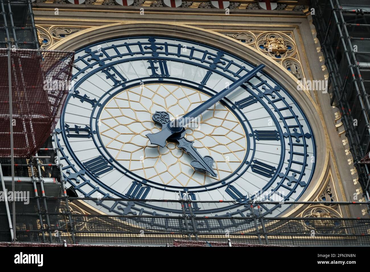 Restoration work to the Elizabeth Tower (Big Ben) progresses and one of ...