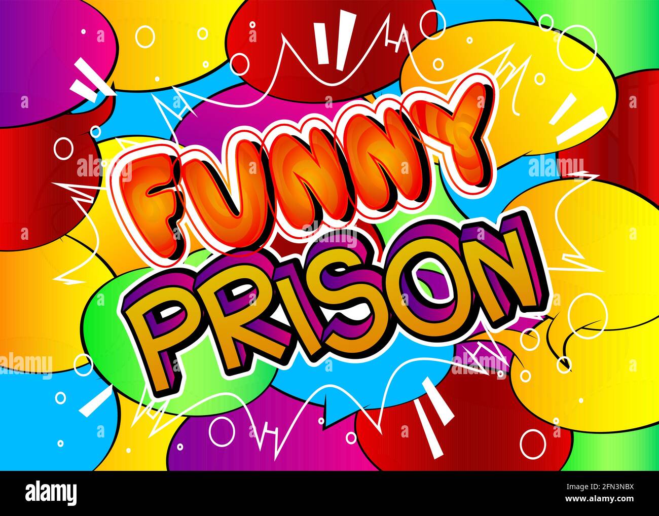 Funny Prison - comic book word on colorful pop art background. Retro ...