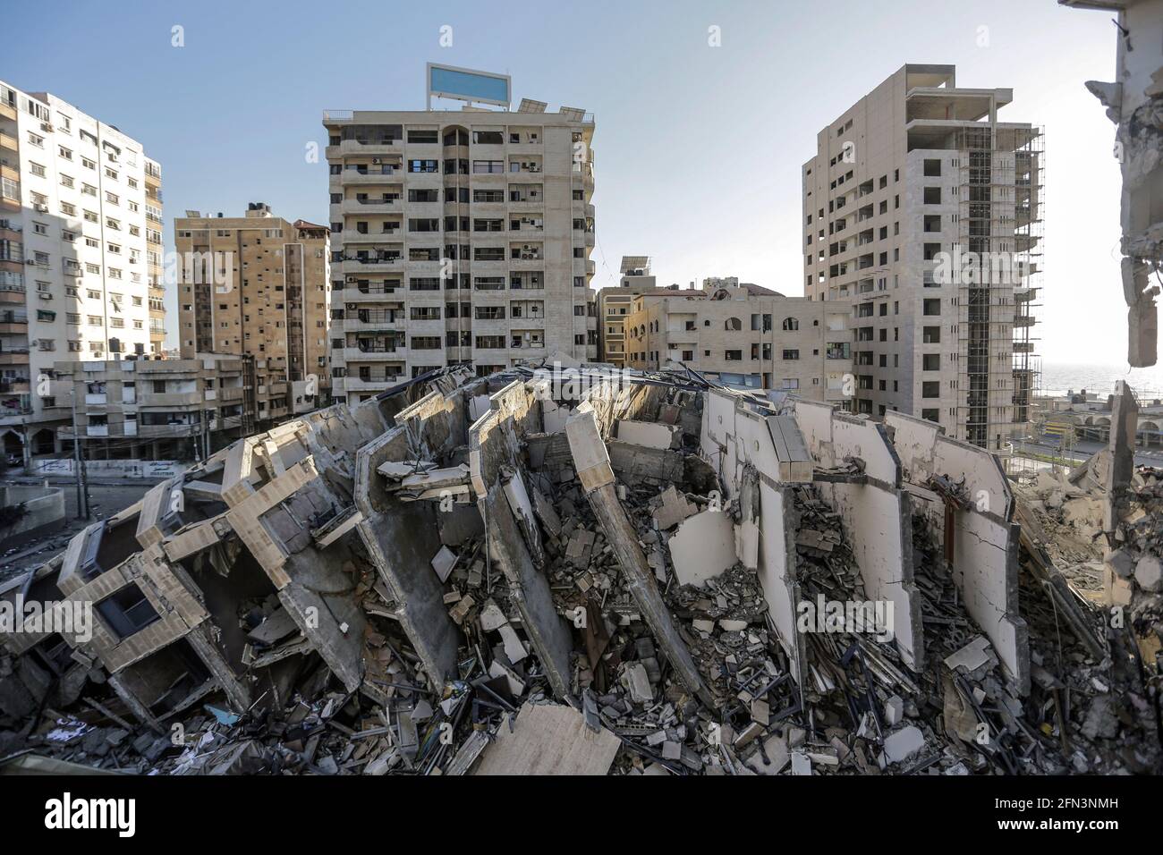 Gaza City, The Gaza Strip, Palestine. 13th May, 2021. The rubble of the ...