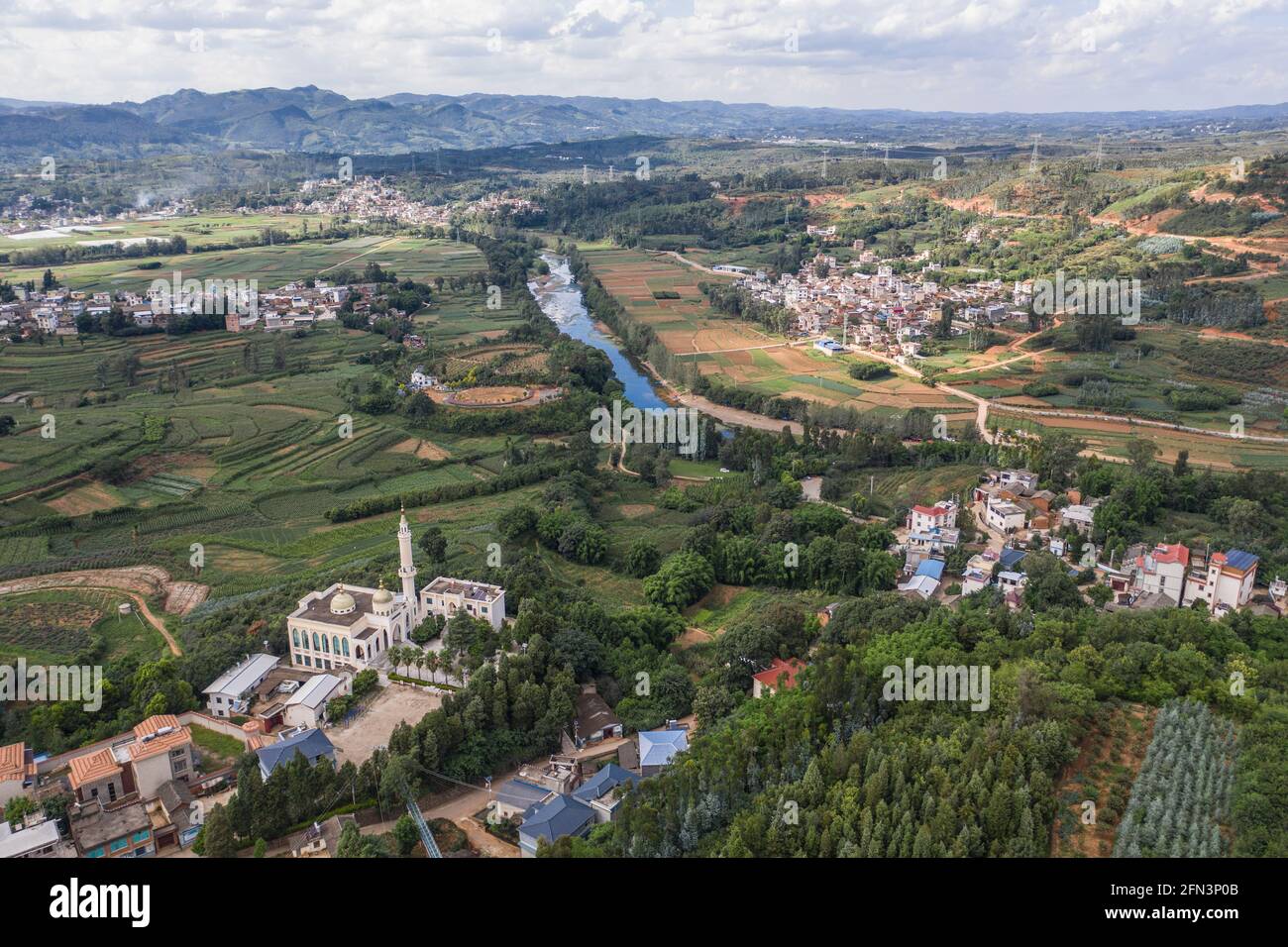 Aerial view of a Hui mosque in Yunnan, China Stock Photo - Alamy