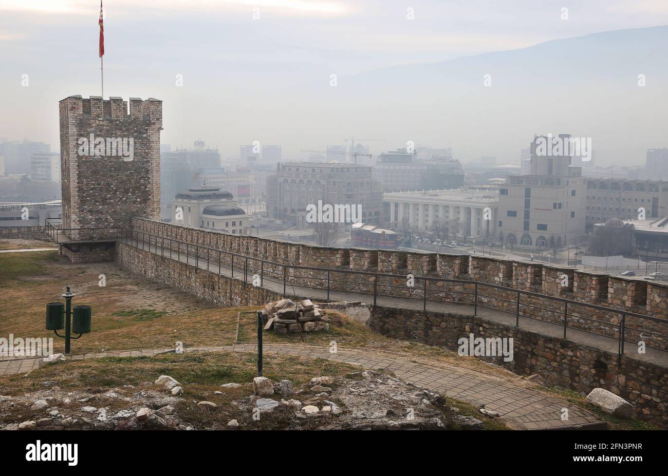 Skopje Fortress behind Skopje City in Macedonia Stock Photo - Alamy