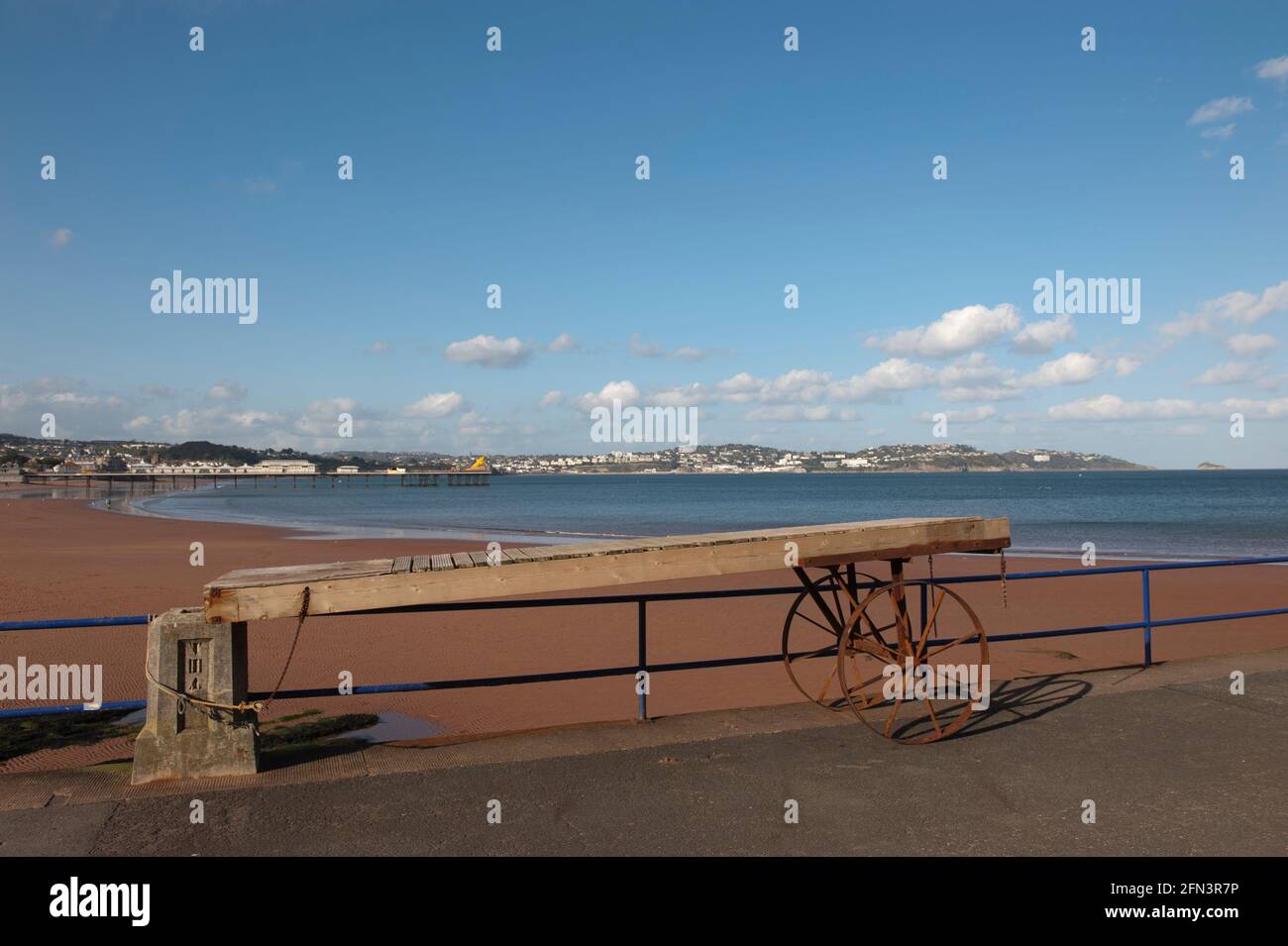 Barrow and Beach Paignton Devon Stock Photo - Alamy