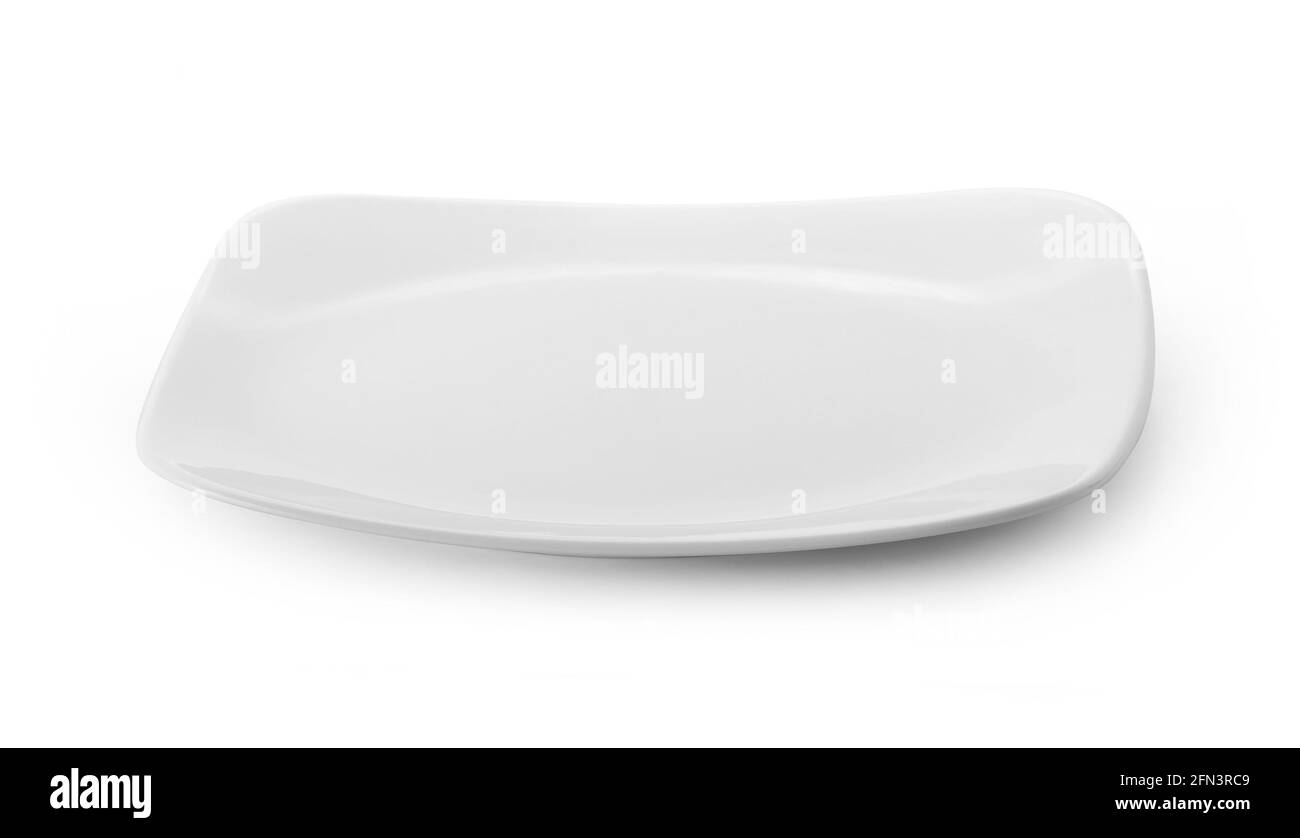 empty plate isolated on white background Stock Photo - Alamy