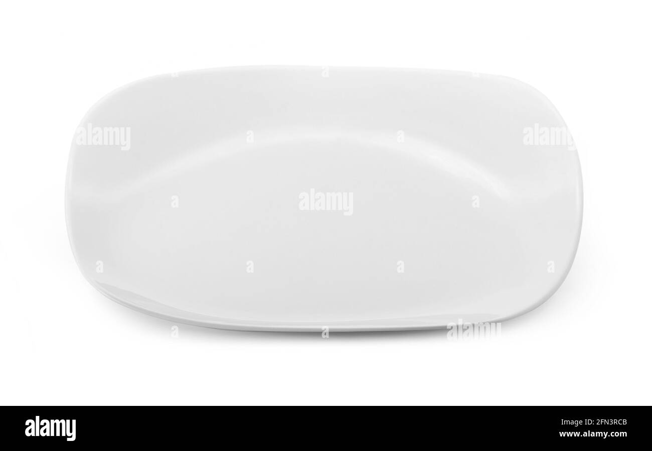 empty plate isolated on white background Stock Photo - Alamy
