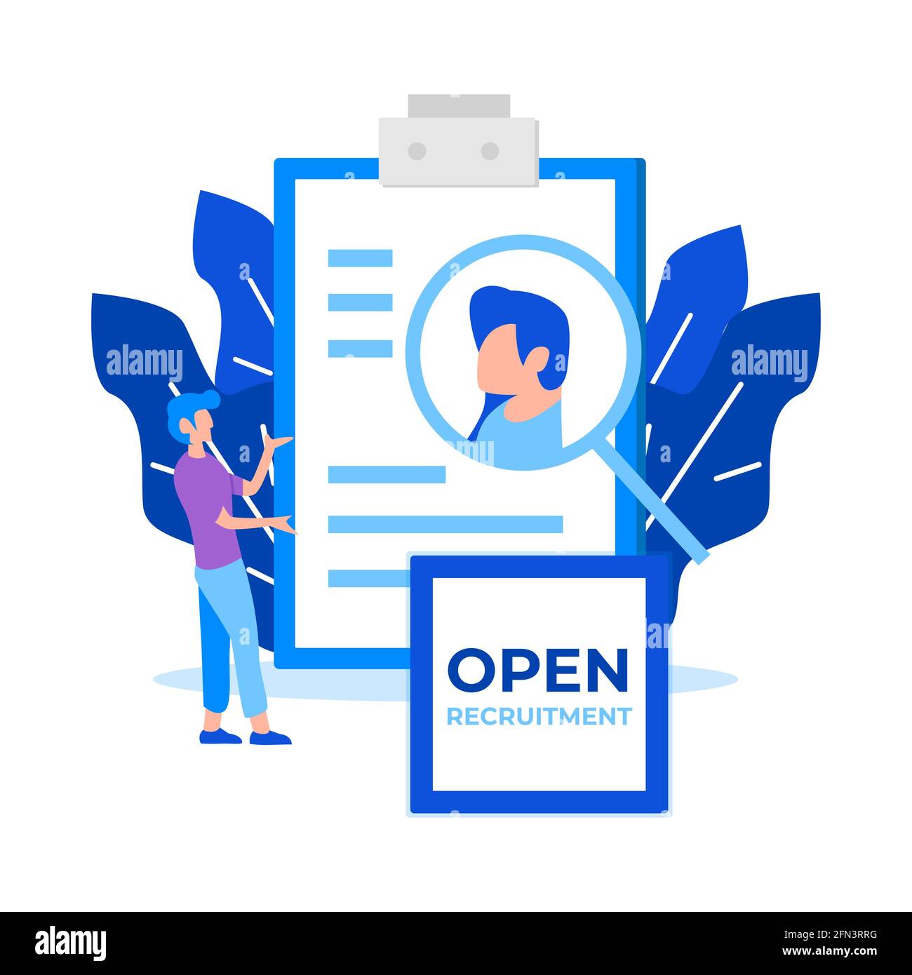 Open Recruitment concept illustration , perfect for banner, mobile app ...