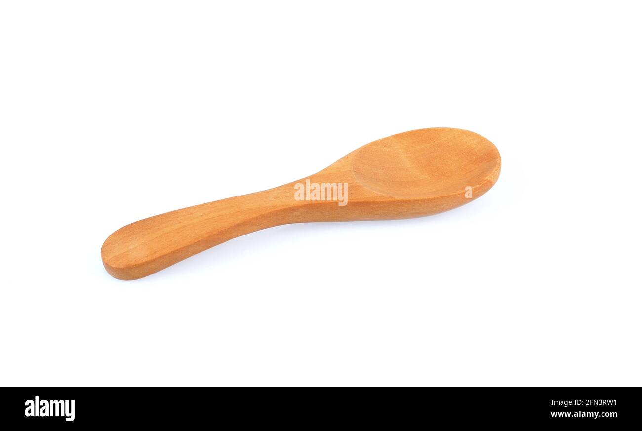 Empty Wood spoon on white background Stock Photo - Alamy