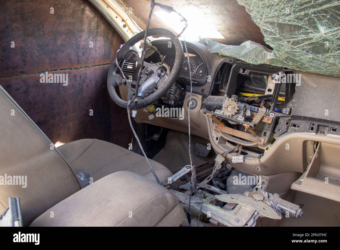 The interior of an Islamic State suicide car bomb that was captured by ...