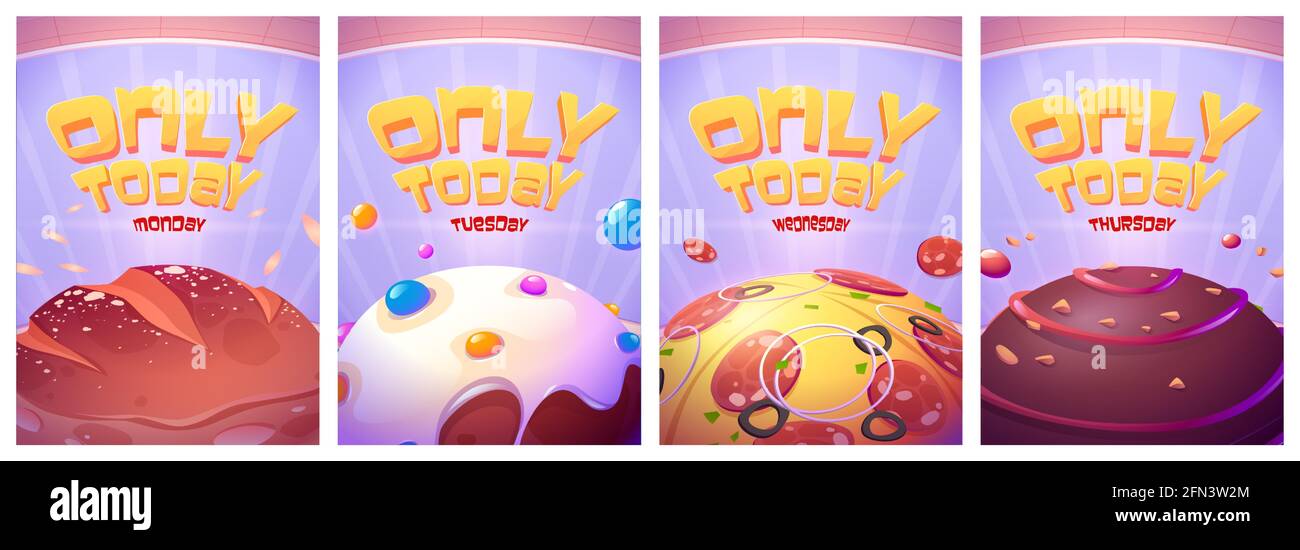 Only today sale posters for cafe, restaurant, bakery or food delivery ...