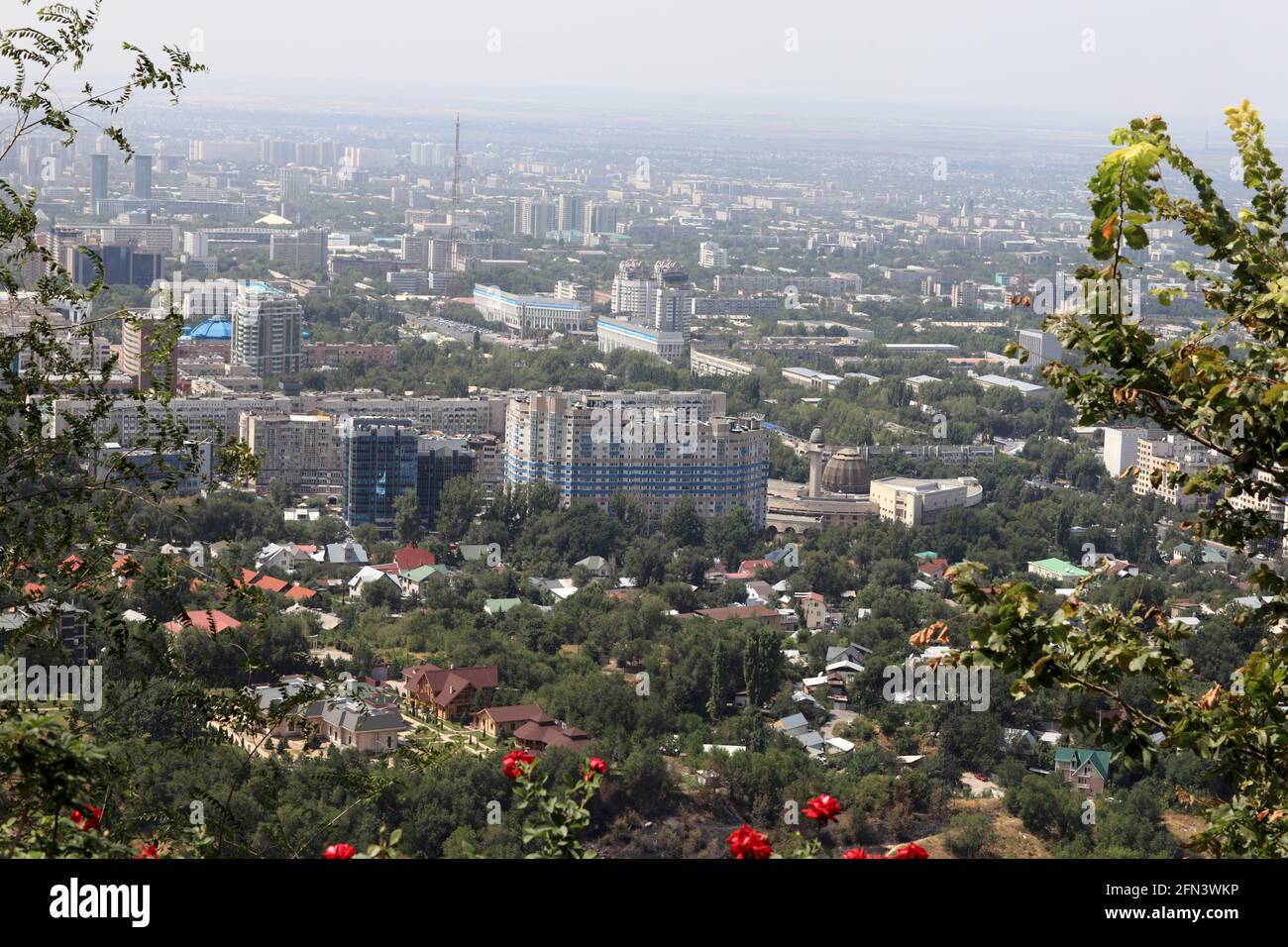 Aerial view of Almaty in summer, Kazakhstan Stock Photo - Alamy