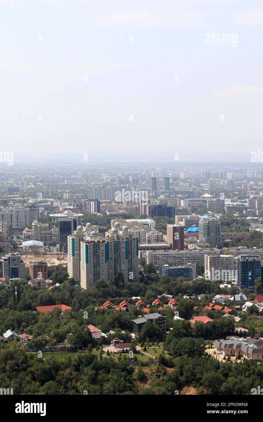View of Almaty from hill in summer, Kazakhstan Stock Photo - Alamy