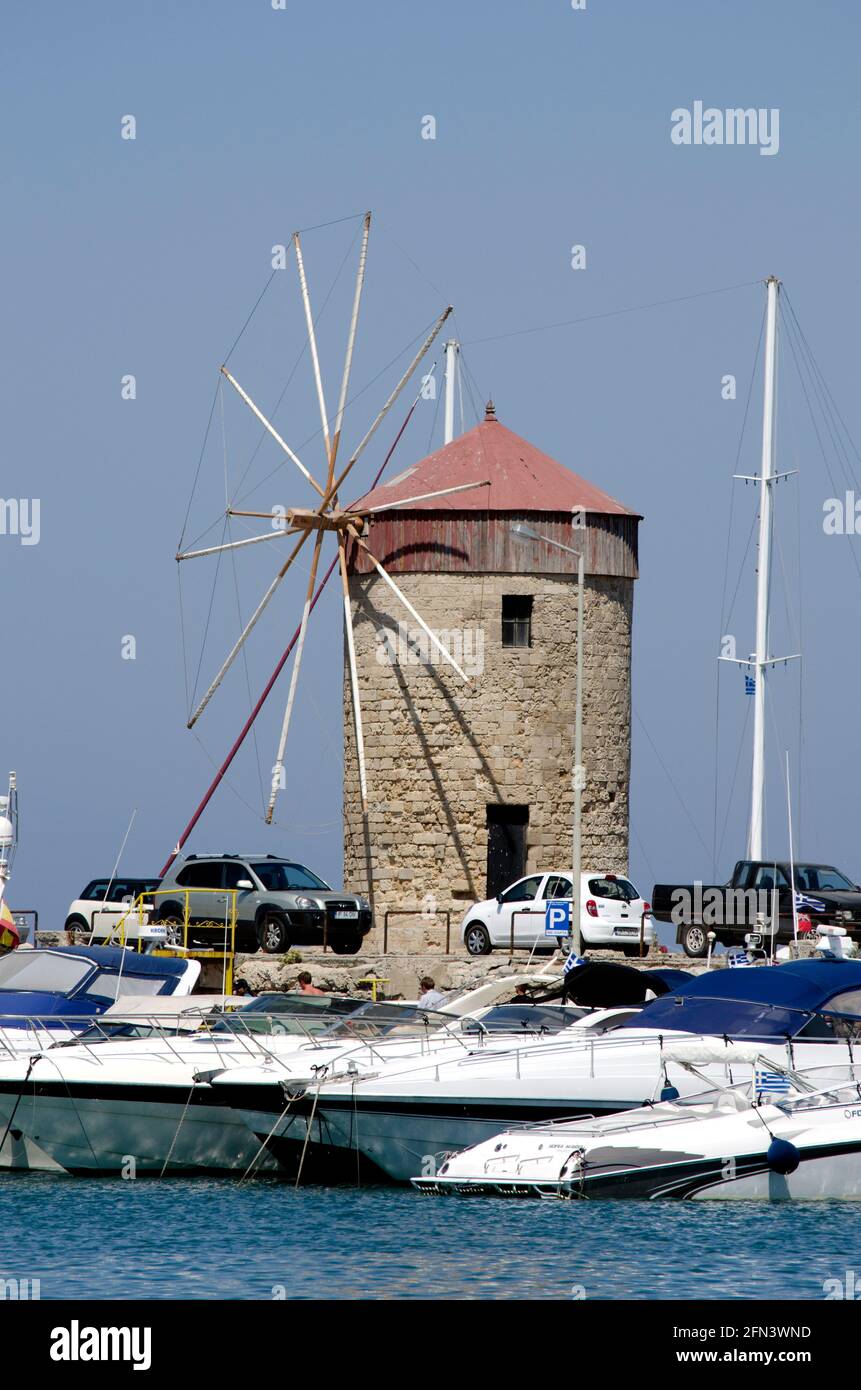 Rhodes windmill hi-res stock photography and images - Alamy