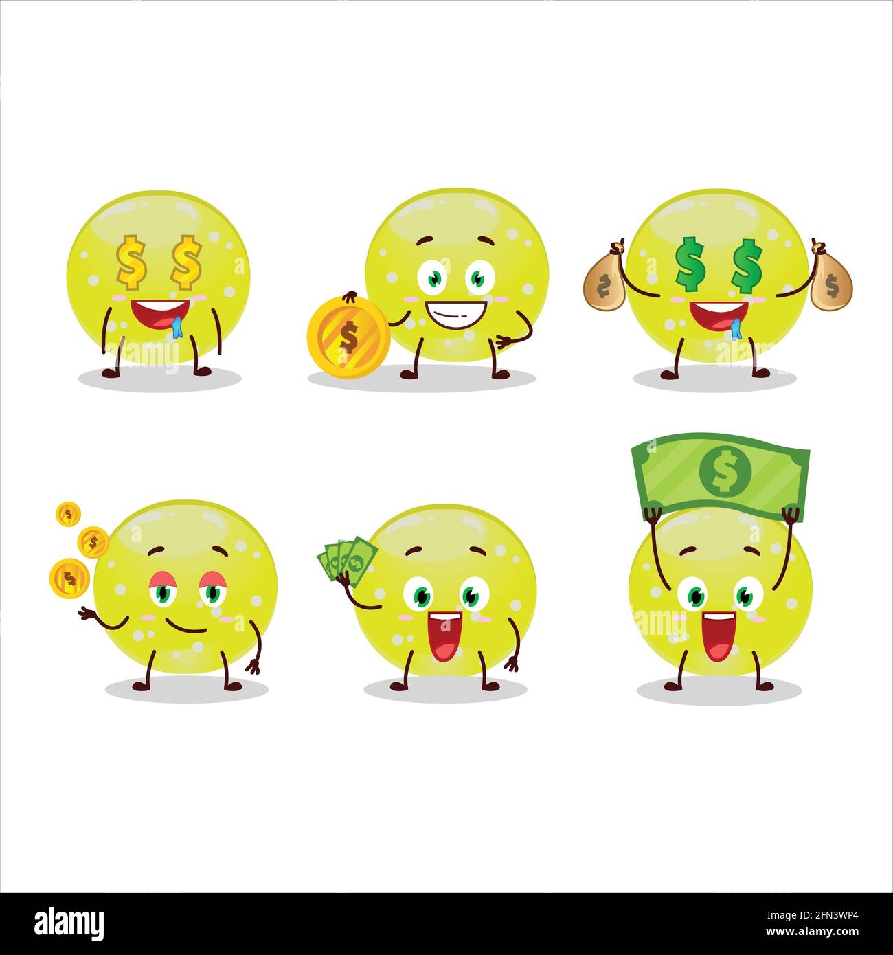 Jelly sweets candy green cartoon character with cute emoticon bring ...