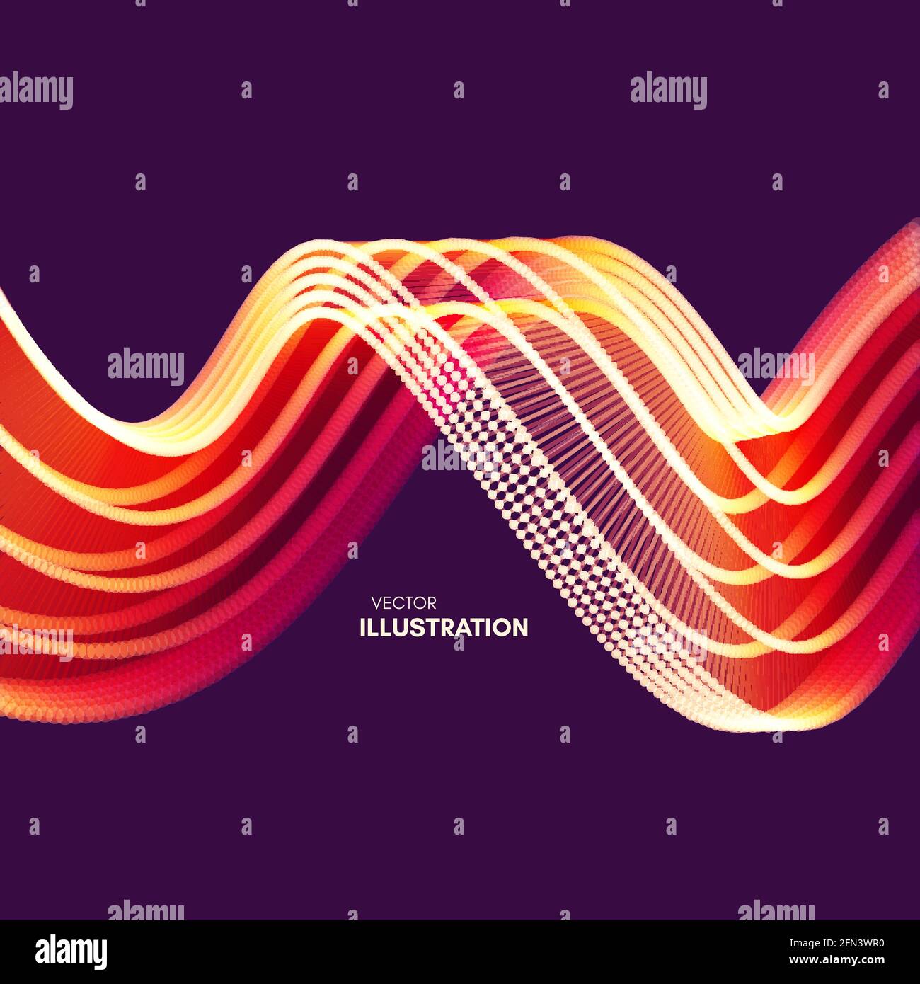 Wavy background with motion effect. 3d technology style. Vector ...