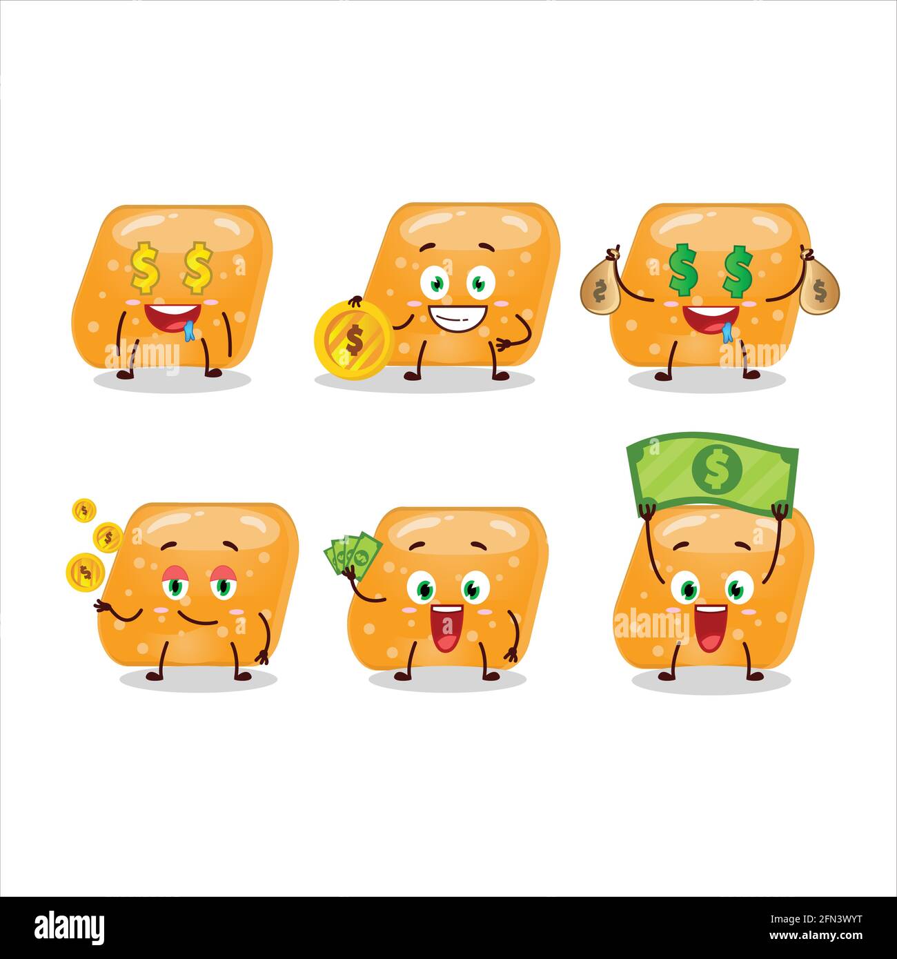 Jelly sweets candy orange cartoon character with cute emoticon bring ...