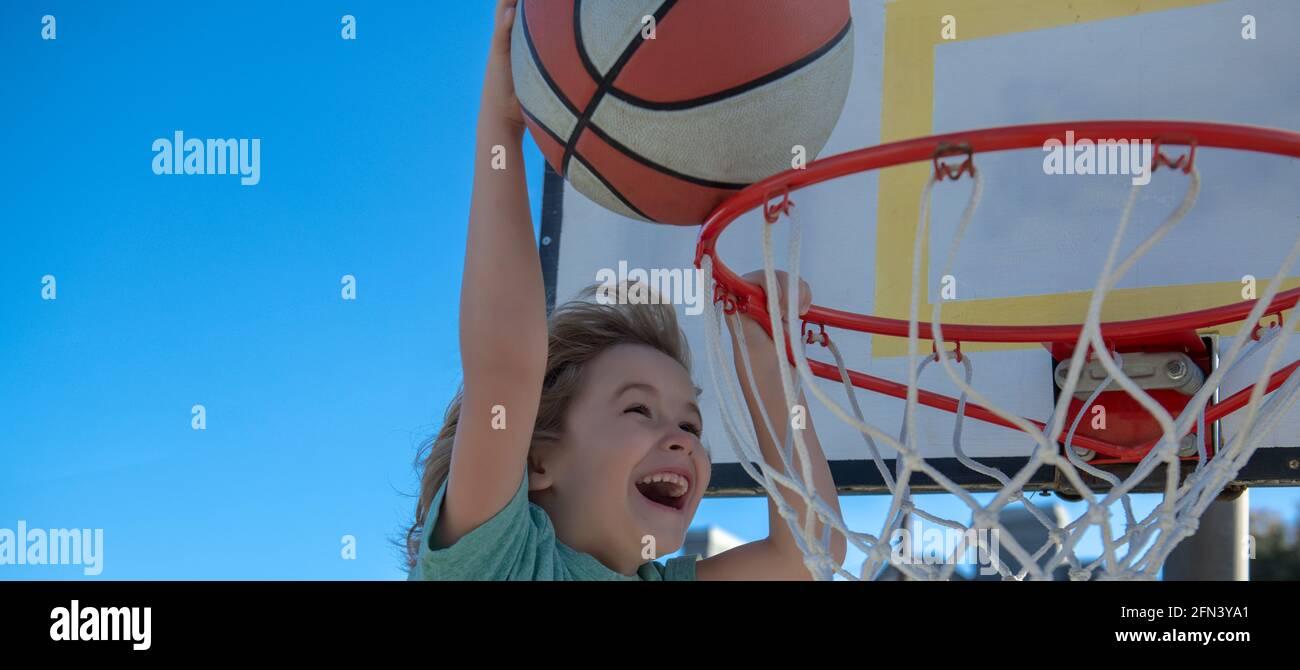 Child sport activity. Kids playing basketball. Children lifestyle ...