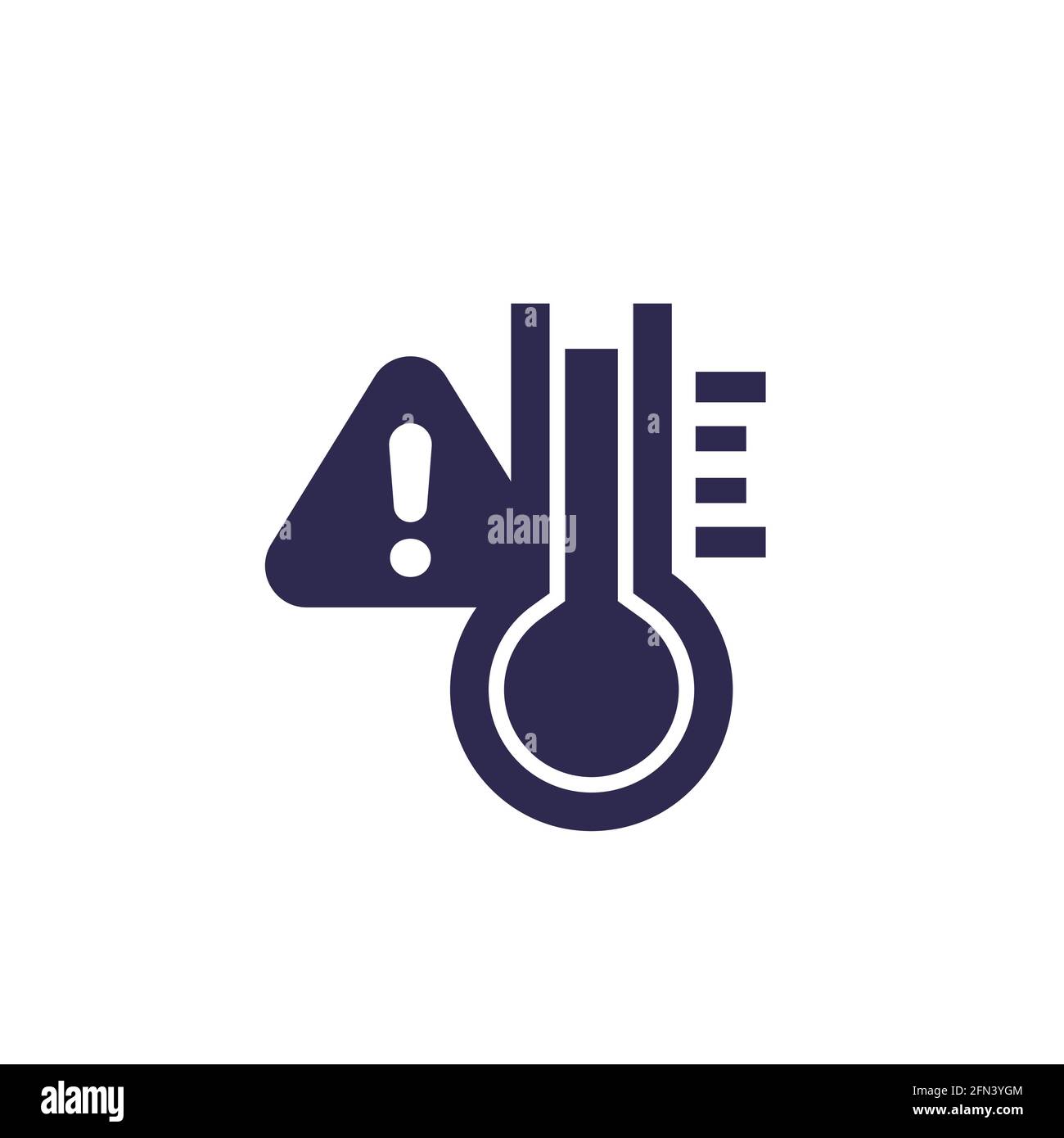 high temperature warning alert icon on white Stock Vector Image & Art - Alamy