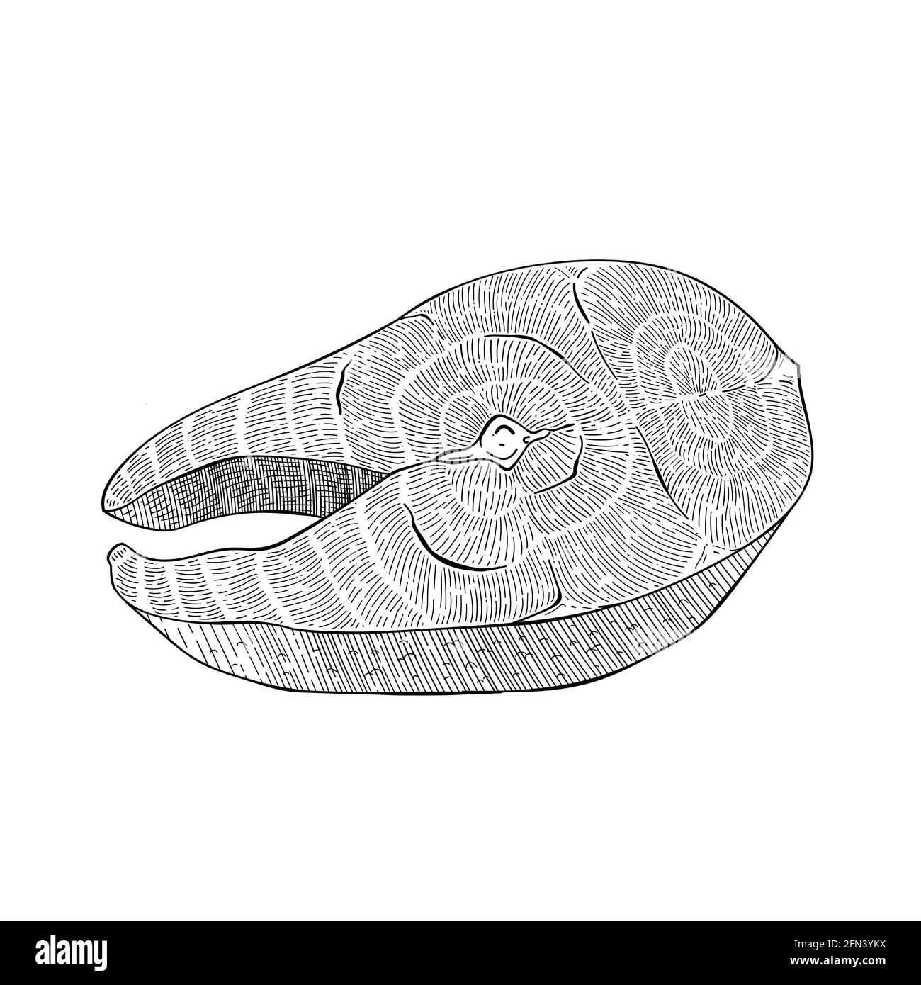 Fresh white fish fillet Black and White Stock Photos & Images - Alamy