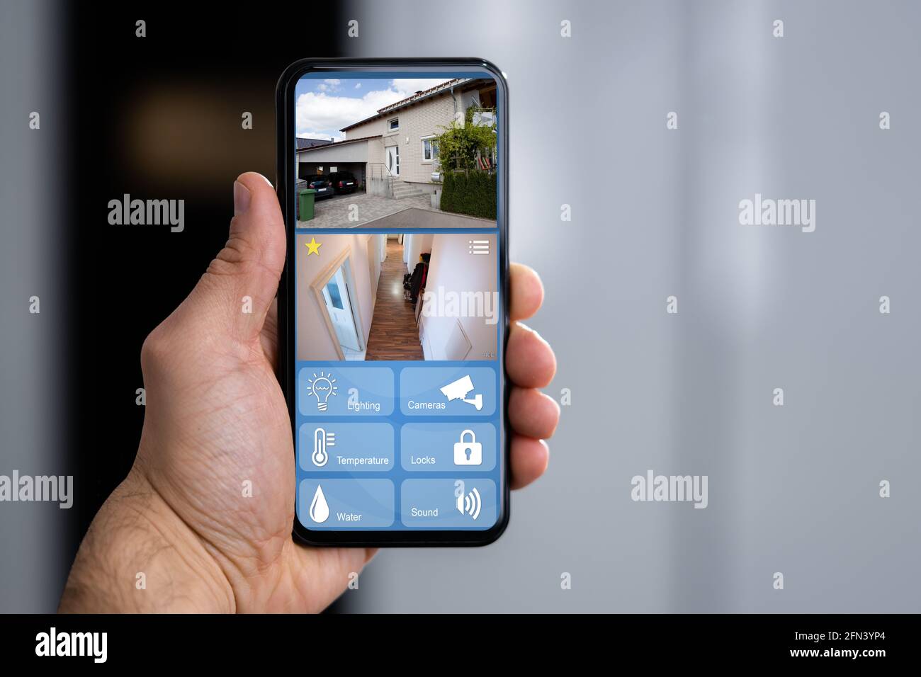 Security System Technology And Surveillance Apps On Phone Stock Photo ...