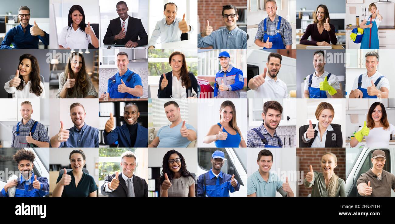 Collage young business people showing hi-res stock photography and ...