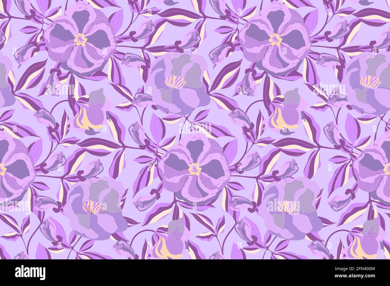 Purple Floral Vector Pattern