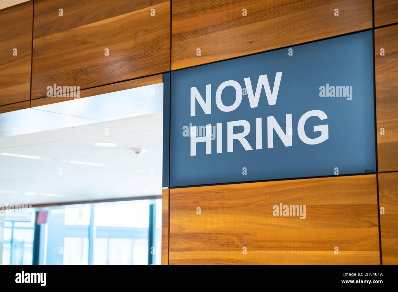 Now Hiring Open Business Job Sign Board Stock Photo - Alamy