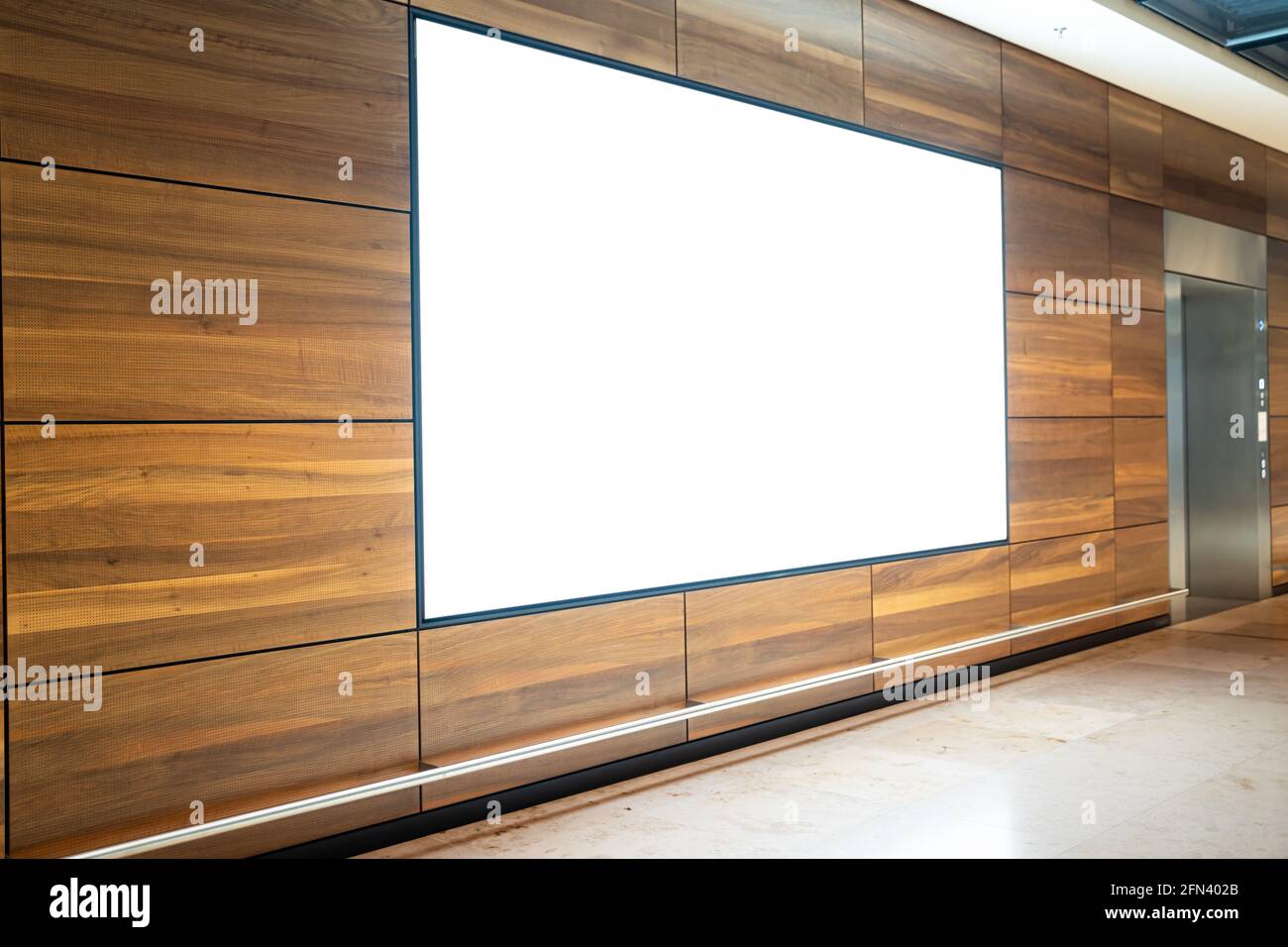 Modern Commercial Building Interior Blank Banner Sign Stock Photo - Alamy